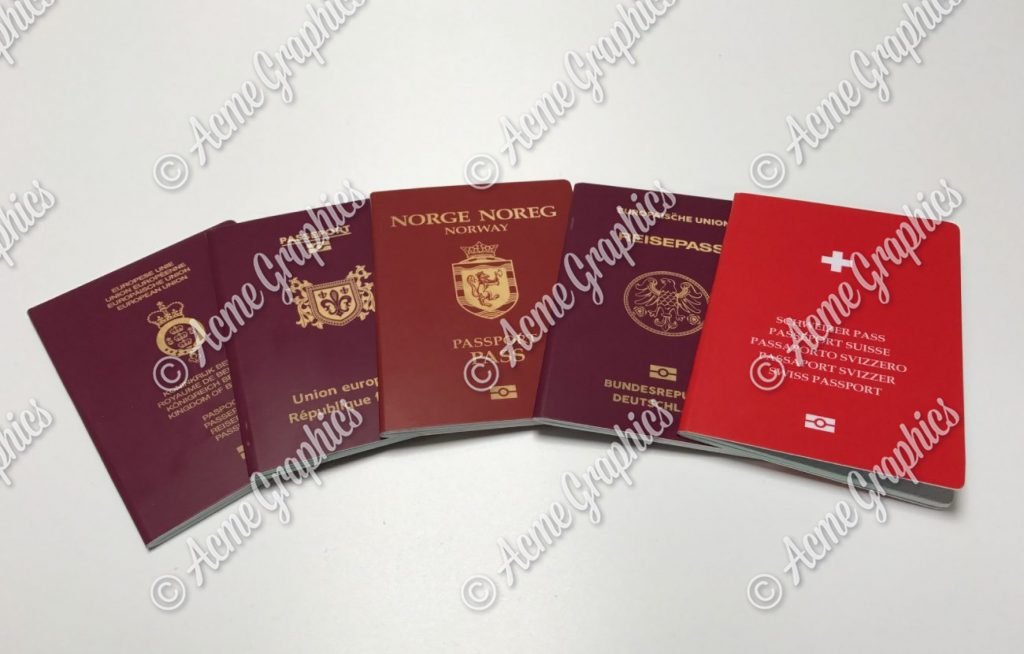 Prop UK Passport with Gold Foil Stamped Cover - Acme Graphics